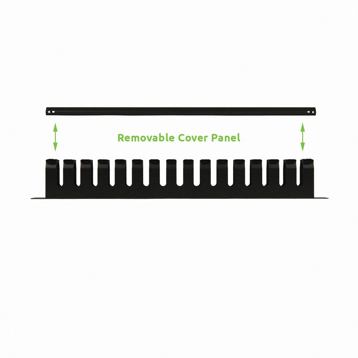 NavePoint 1U Metal Rack Mount Horizontal Cable Manager Duct Raceway For navepoint-1u-metal-rack-mount-horizontal-cable-manager-duct-raceway-for
