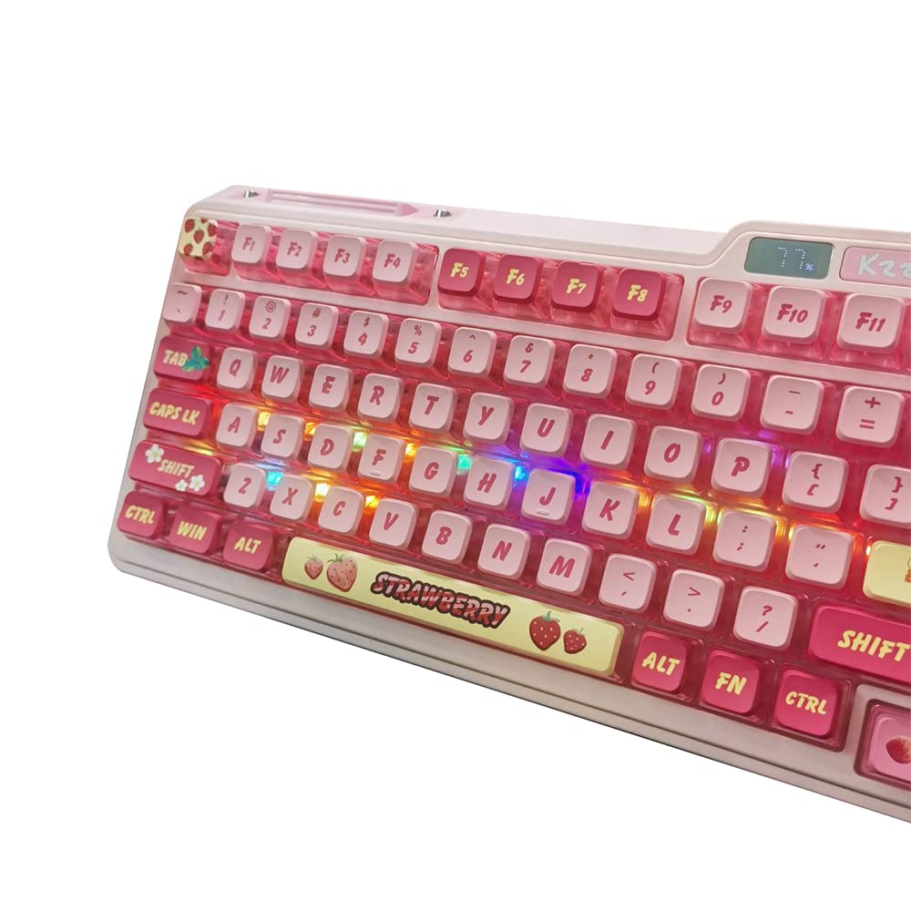Amazon.com: PBT Pudding Keycaps, Strawberry Theme Keycaps, 121 Keys ...