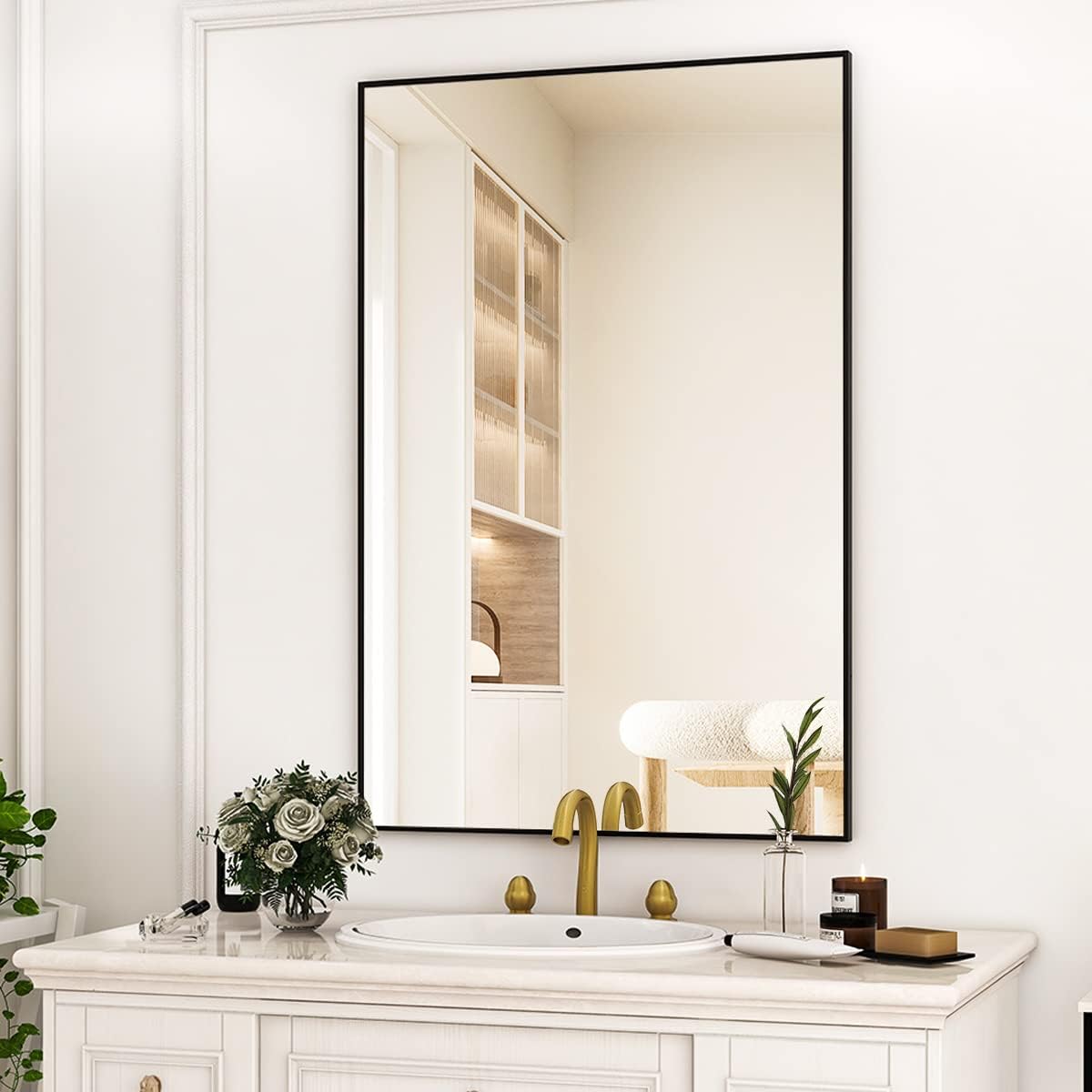 Amazon.com: XRAMFY Wall Mirror 26" x 38" Rectangular Bathroom Mirror ...