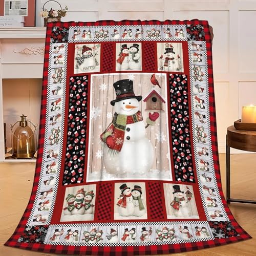 Amazon.com: Taimeng Christmas Snowman Throw Blanket, Snowman Holiday ...