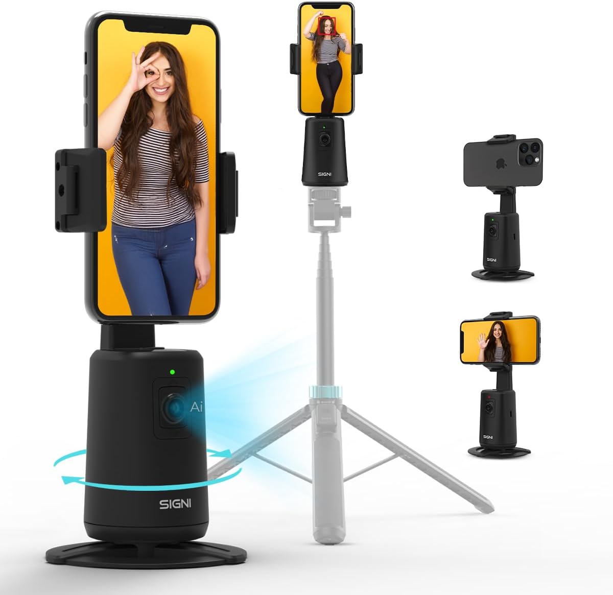 Buy VANTRO Auto Face Tracking Tripod - 360° Rotating Smart Shooting ...