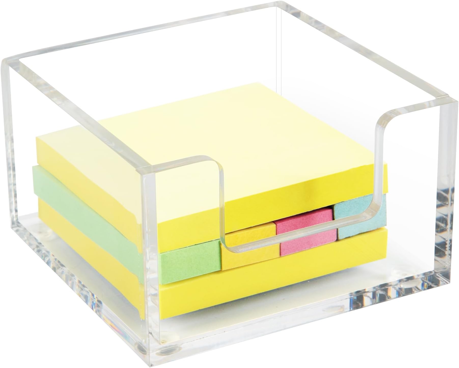Amazon.com : Dealpoli Acrylic Sticky Note Holder 3.9" x 3.9"x 2.4" for ...