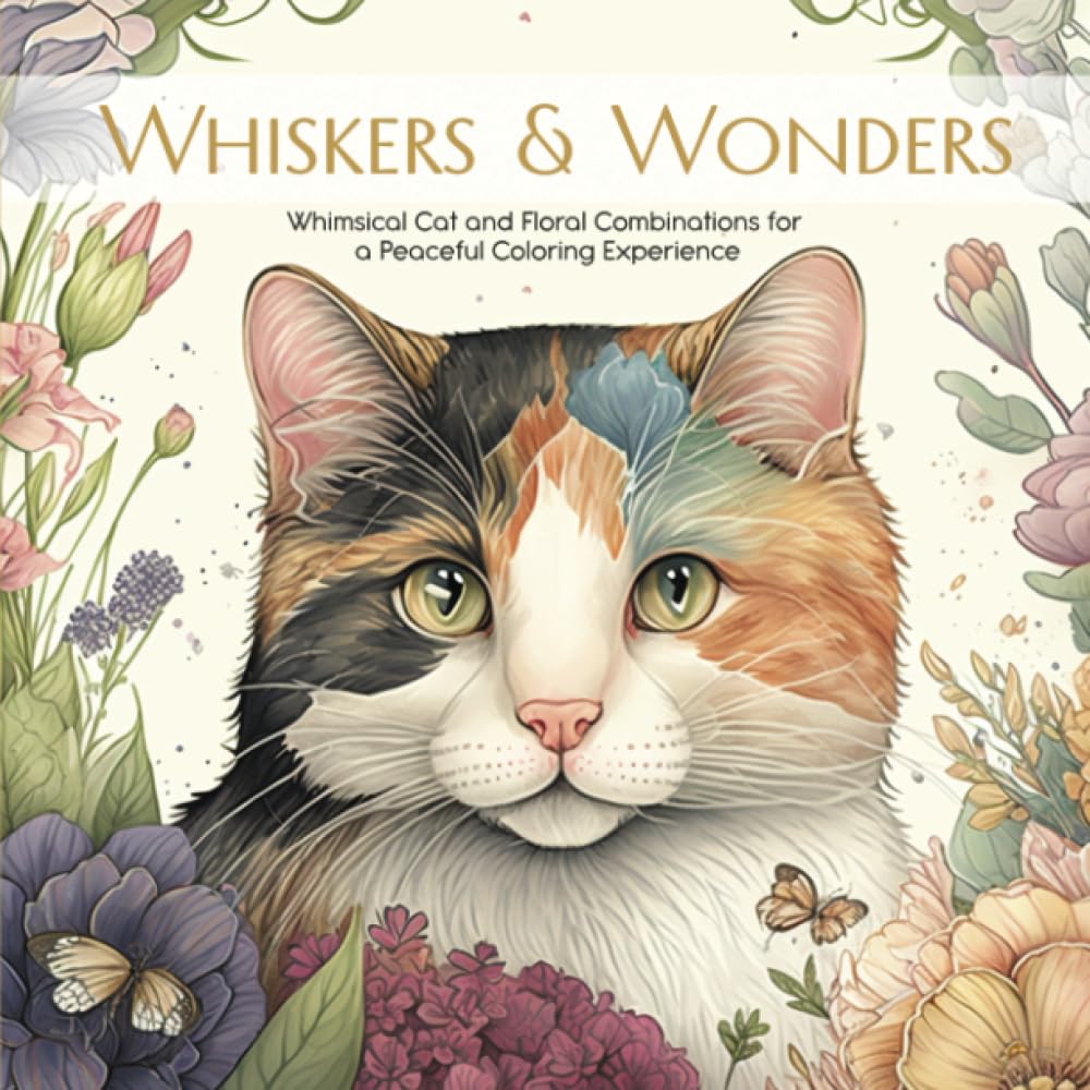 Amazon.com: Whiskers & Wonders Coloring Book: Whimsical Cat and Floral ...
