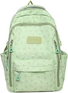 Amazon.com: Preppy Backpack Cute Heart Backpack Aesthetic Backpack ...