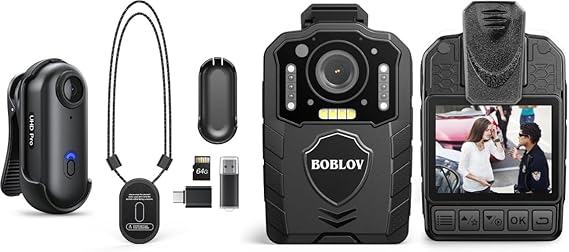 Amazon.com : BOBLOV W4 2K Mini Body Camera, Wearable 64GB Camera with ...