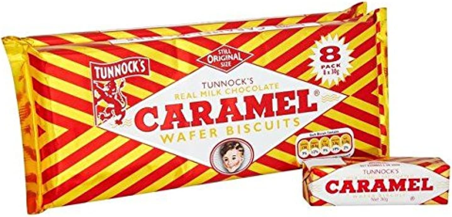 Amazon.com : Tunnock's Dark Chocolate Caramel Wafers 8 Pack of 30g ...