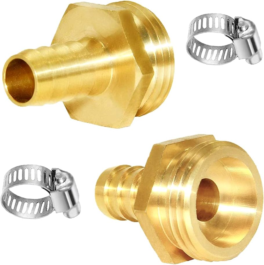 Amazon.com : Joywayus 2Pcs 1/2" Barb x 3/4" Male GHT Thread Hex Brass ...