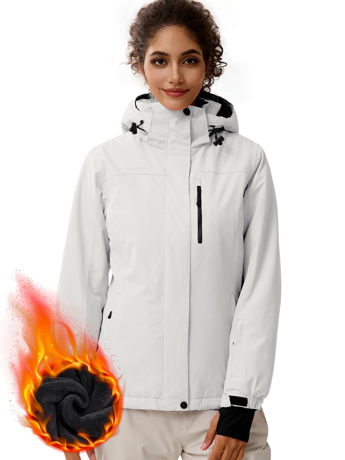 Snapklik.com : FREE SOLDIER Womens Waterproof Ski Snow Jacket Fleece ...