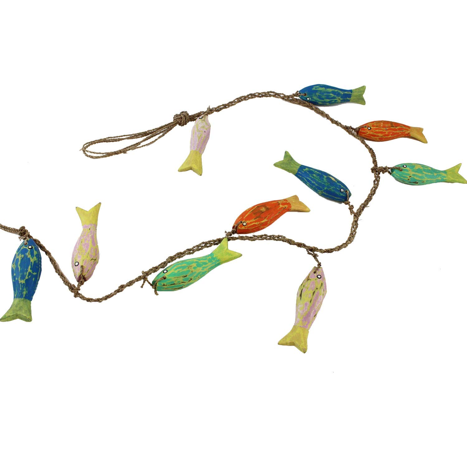 Amazon.com: Beachcombers Wood Fish Garland Multi : Home & Kitchen