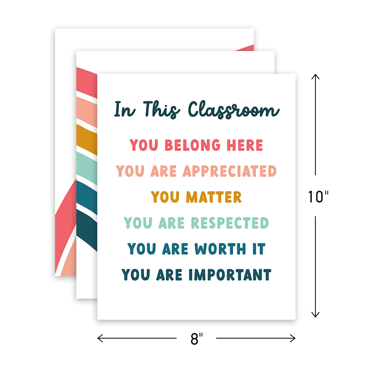 Buy Inspirational In This Classroom Wall Art - 3 Piece Rainbow Set (8 ...