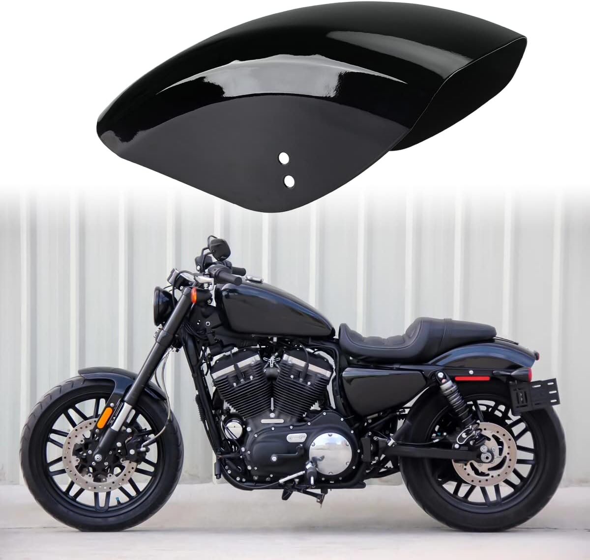 Amazon.com: Vivid Black Front Fender Mudguard Cover Fit or Harley ...