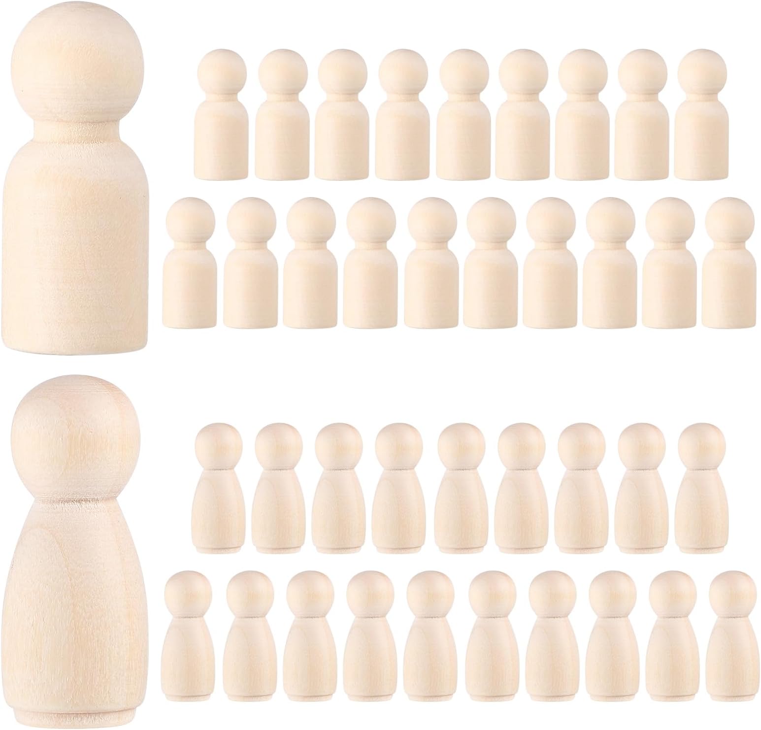 Amazon.com: HAKZEON 40 Pack 3-1/2 Inches Unfinished Wooden Peg Dolls ...
