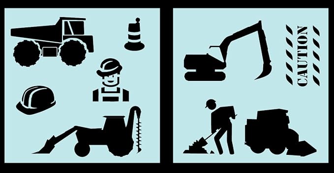 Amazon.com : Auto Vynamics - STENCIL-CONSTRUCTIONSET01-10 - Detailed ...