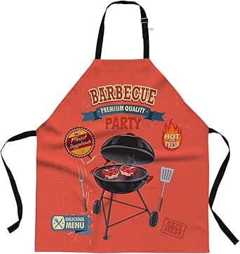 Amazon.com: J Mind Retro Cartton Vintage BBQ Motocycle Printed Apron ...
