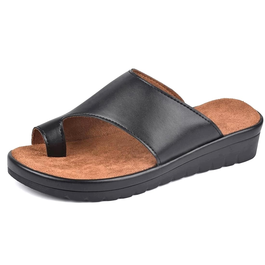 VANDIMI Womens Summer Slides Wedge Sandals Toe Loop Flip Flops Buninon ...