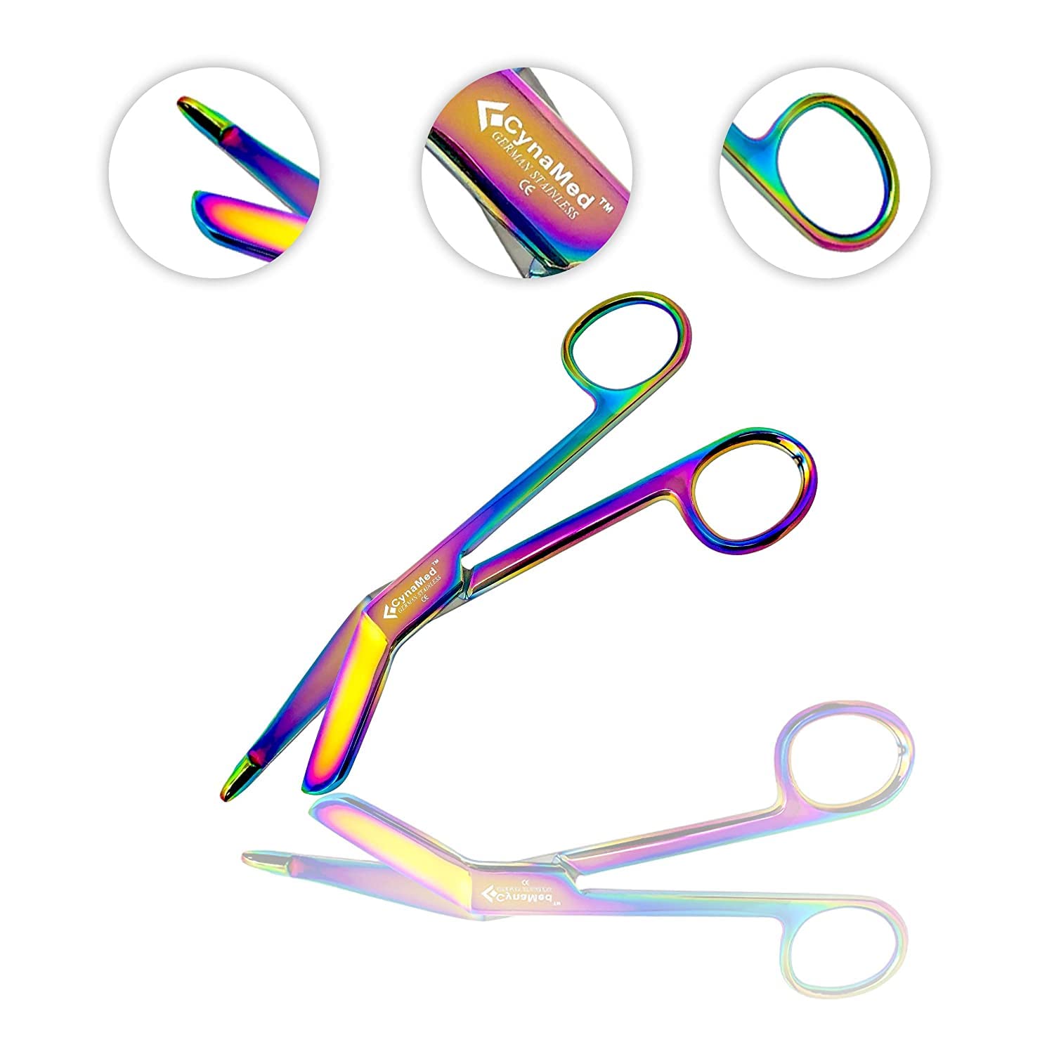 Buy Cynamed Hemostat and Scissors with Multicolor Titanium Coating ...