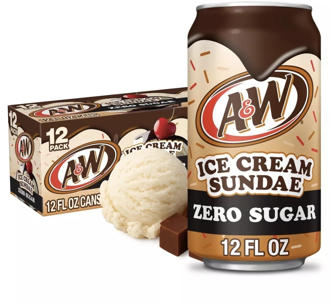 Amazon.com: A&W Ice Cream Sundae Soda, 12 Fl Oz Cans (12 Pack, Zero ...