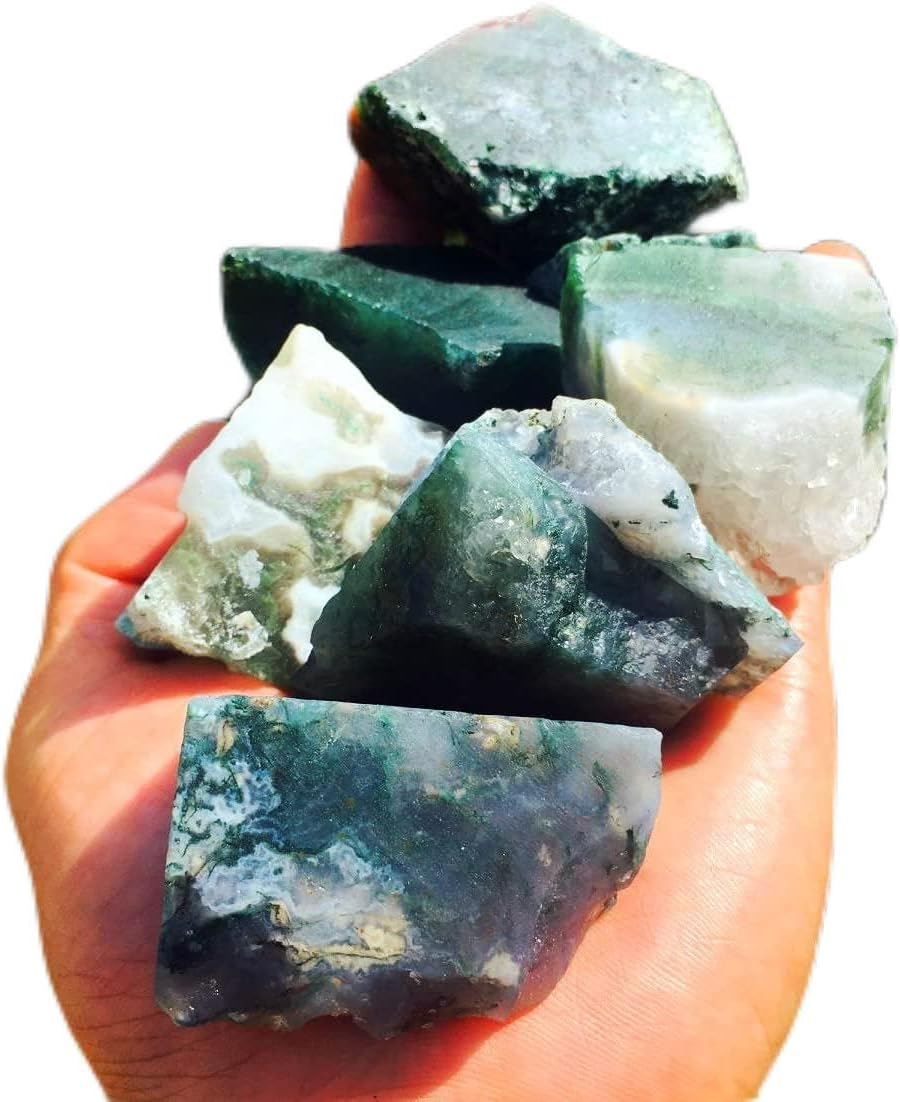 Amazon.com: Simurg Raw Moss Agate Stone 1lb ''A'' Grade Rough Crystal ...