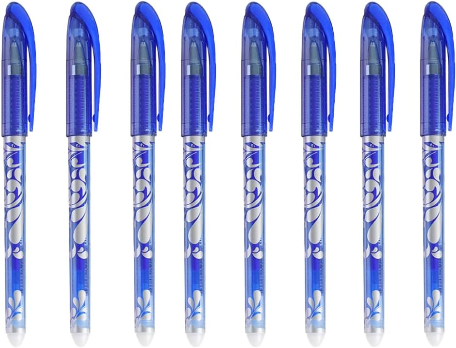 Erasable Gel Pens with Erasers – 0.5mm Blue Rollerball Pens for School ...