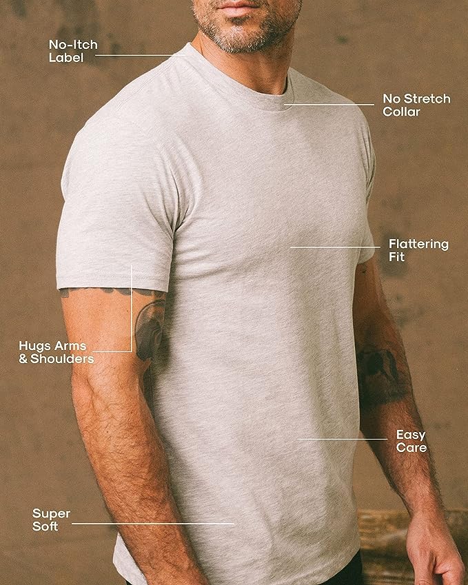 Snapklik.com : Tees 3-Shirt Pack Premium Fitted Mens T-Shirts Crew Neck ...