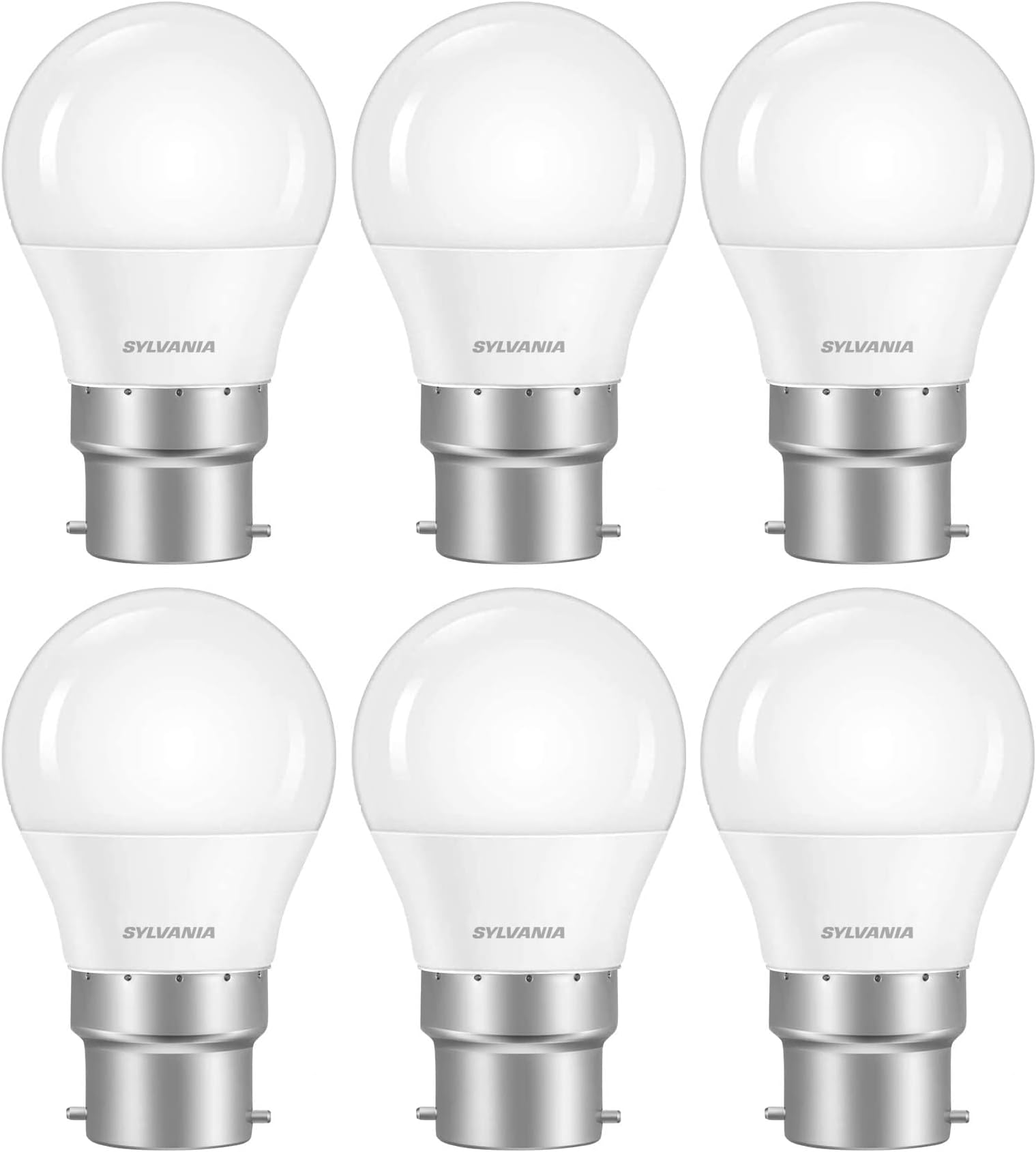 SYLVANIA G45 Mini Globe Frosted LED Light Bulb, B22, 5W, 470 Lumens ...