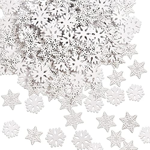 Amazon.com: 72 Pcs White Wooden Snowflakes Cutouts Unfinished Wood ...