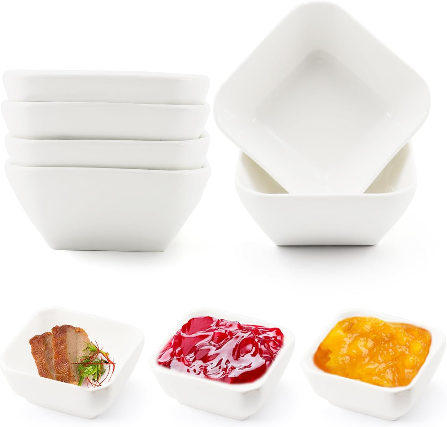 Amazon.com | DRAONGYE Ultra-Strong 3 Oz 6 Pack Ceramic Dip Bowls Set ...