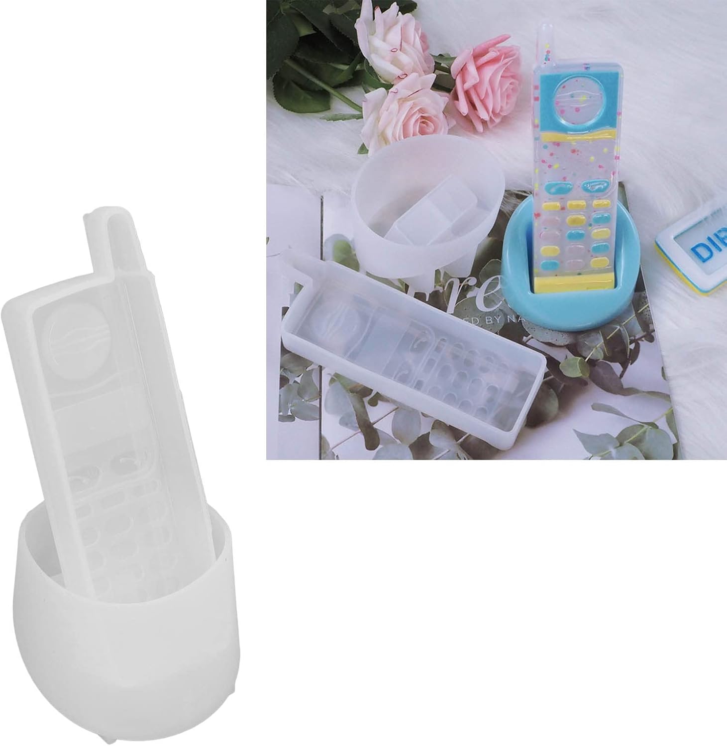 Amazon.com: Mobile Phone Resin Mold, Silicone Resin Mold Phone Holder ...