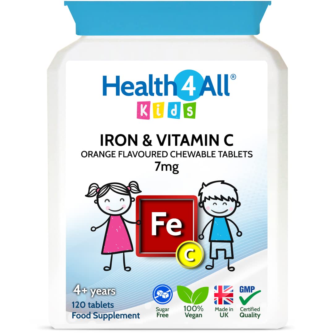 Health4All Kids Iron Chewable 120 Tablets Learning and Growth Support ...