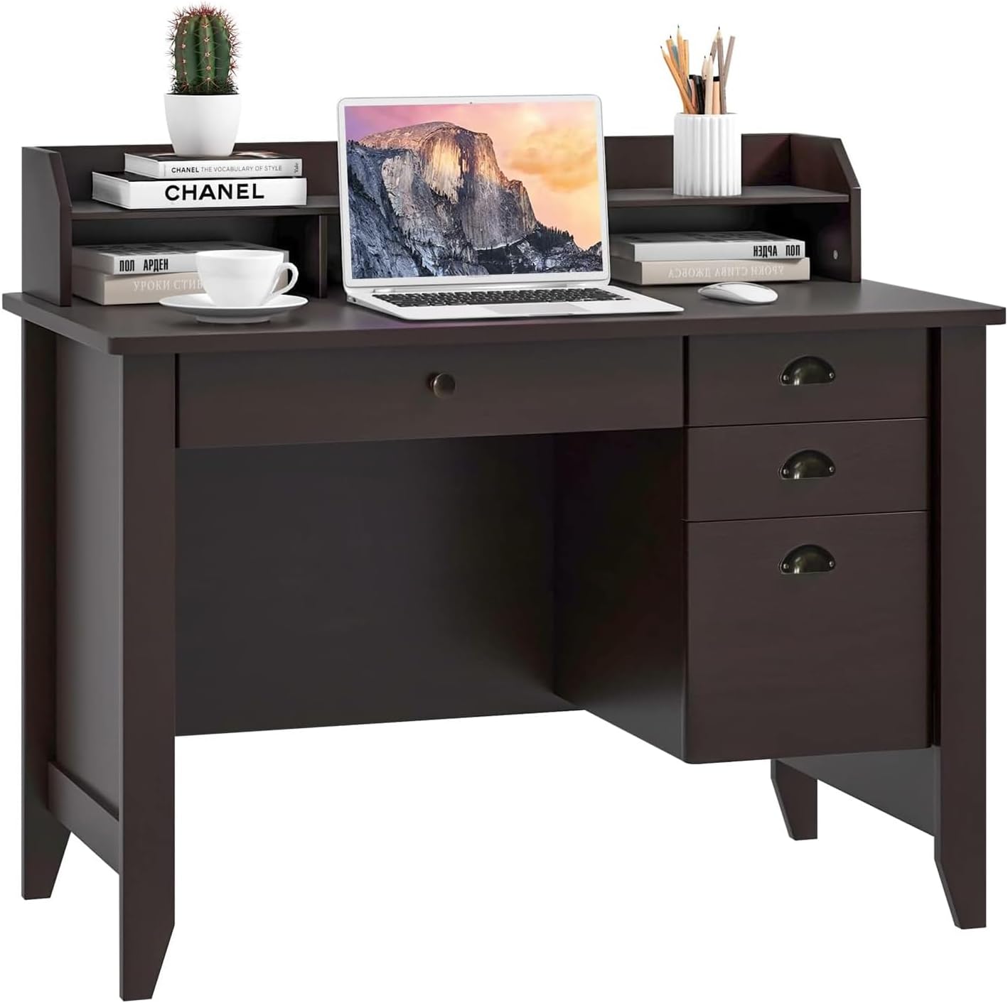 Amazon.com: GOFLAME 48” Computer Desk with Hutch, Vintage Home Office ...