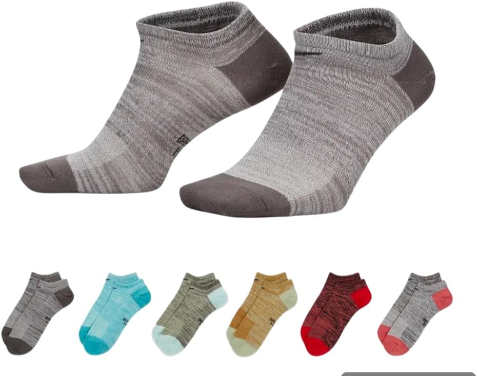 Amazon.com: Nike Everyday Lightweight No-Show Dri-Fit Training Socks (6 ...