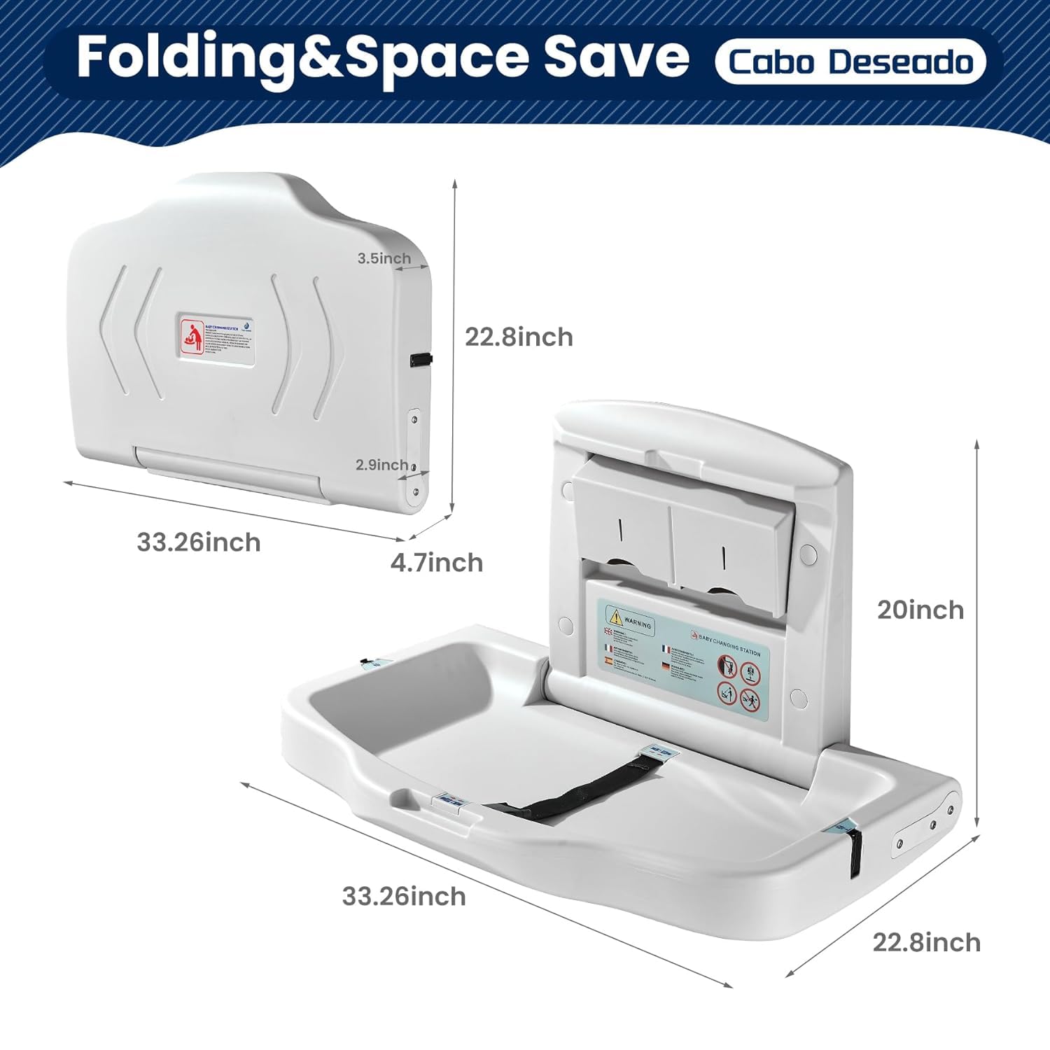 Snapklik.com : Cabo Deseado Baby Changing Station Wall Mount Commercial ...