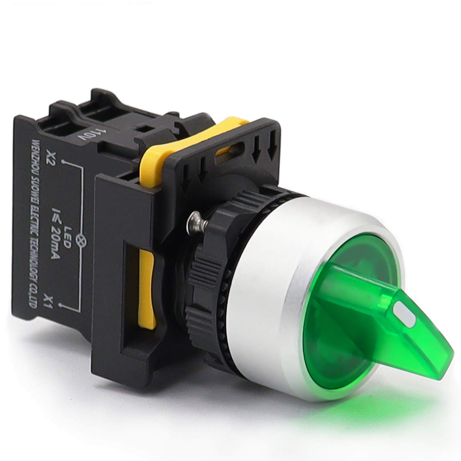 Snapklik.com : Mxuteuk Green LED Light Voltage 110V-220V 22mm 1 NO 2 ...