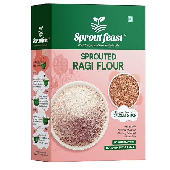 Sprout Feast Sprouted Ragi 800 gm |100% Homemade & Naturally Dried ...
