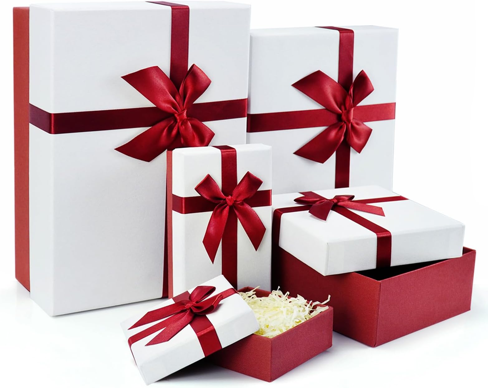Amazon.com: Gift Boxes for Present, 5 Christmas Gift Boxes with Lids ...