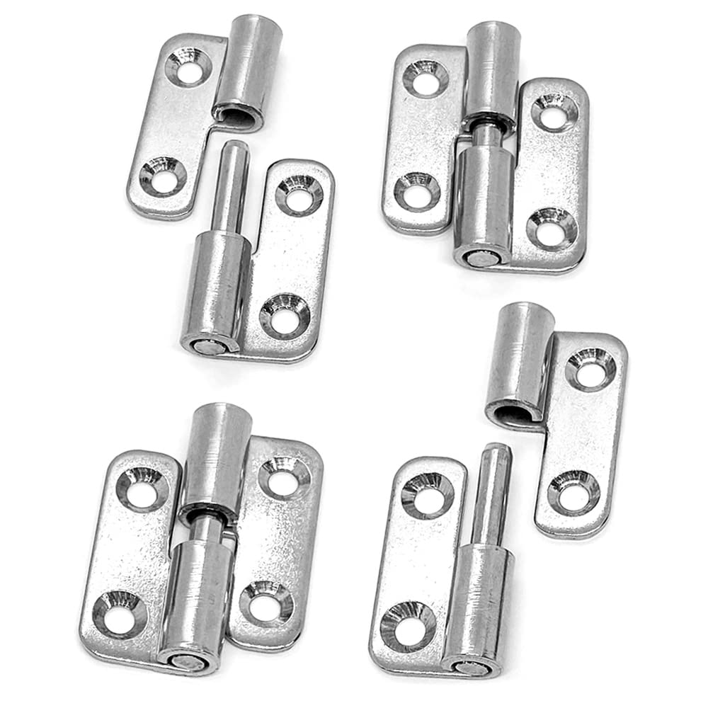 Snapklik.com : 4Pcs Stainless Steel Mini Hinges - Detachable