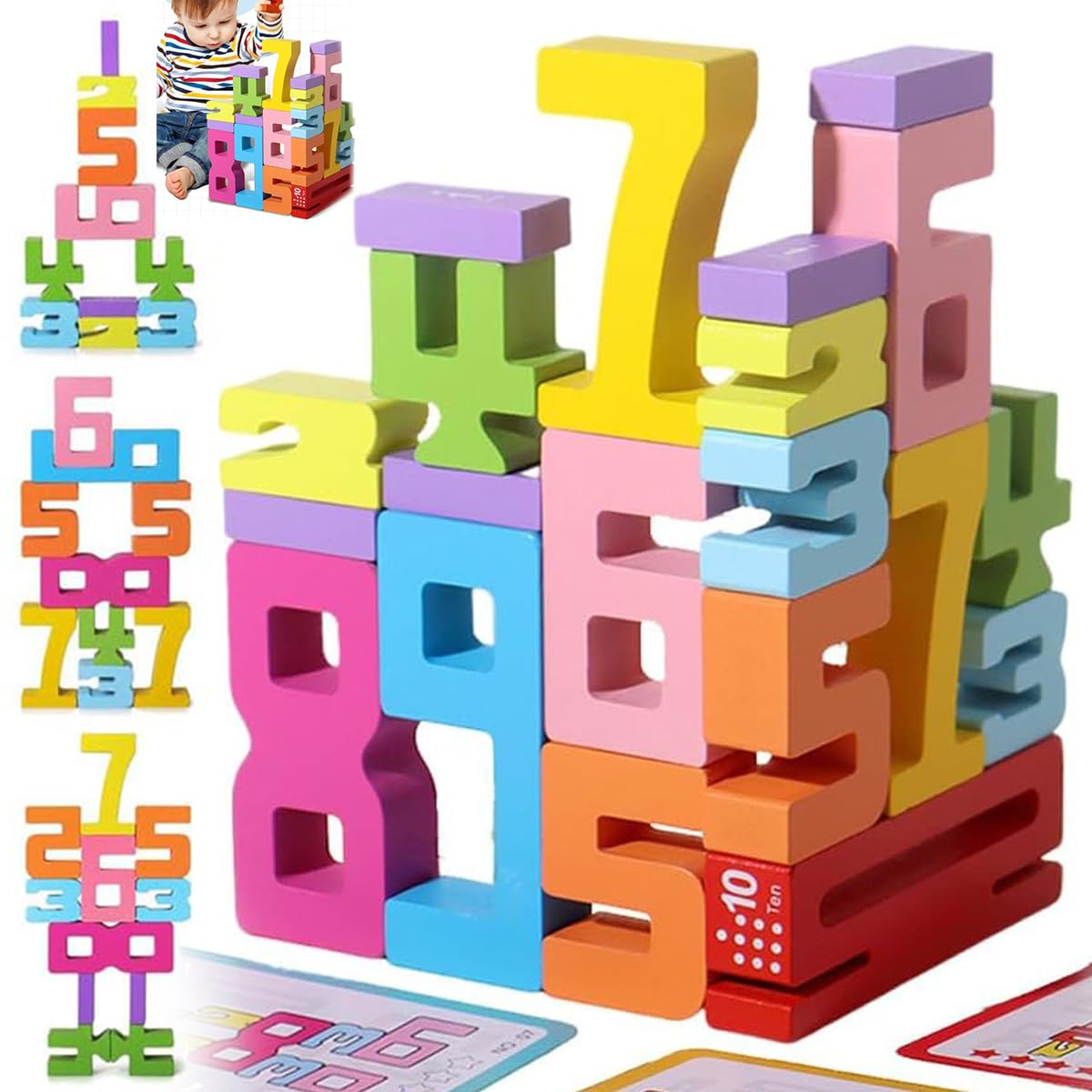 Amazon.com: Friends of Ten Blocks, Wooden Number Building Blocks ...