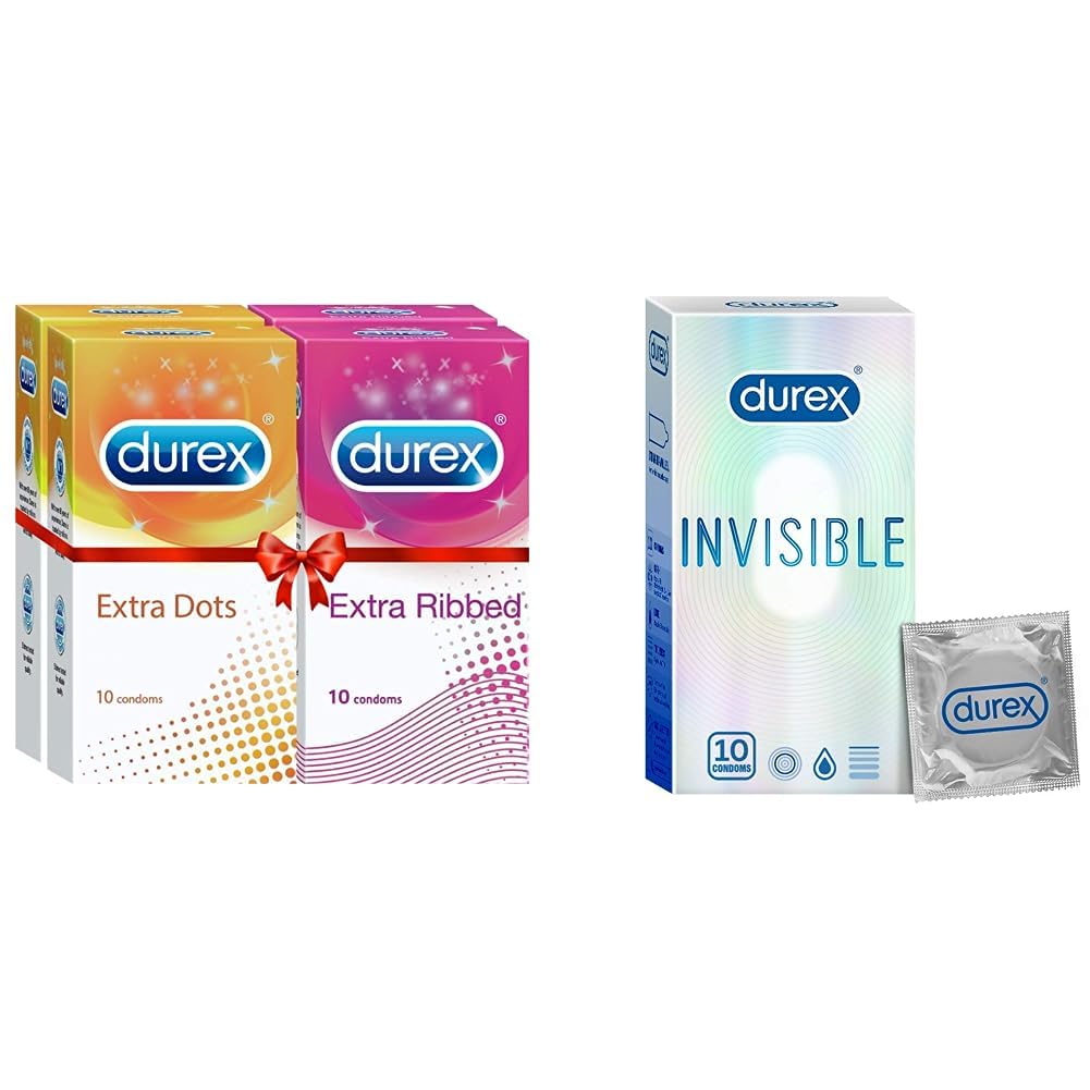 Buy Durex Pleasure Packs (Condoms - 10 Count (Extra Dots) & 10 Count ...