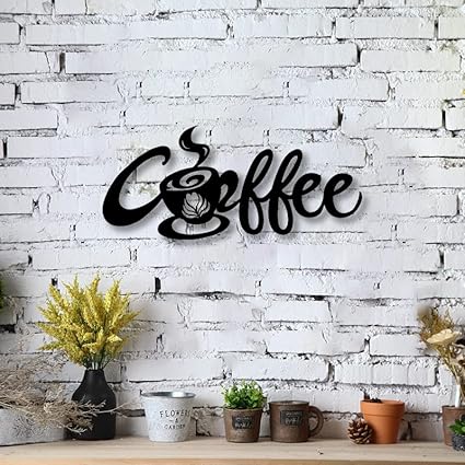 Amazon.com: Yelash Black Wire Coffee Sign for Wall, Metal Coffee Bar ...