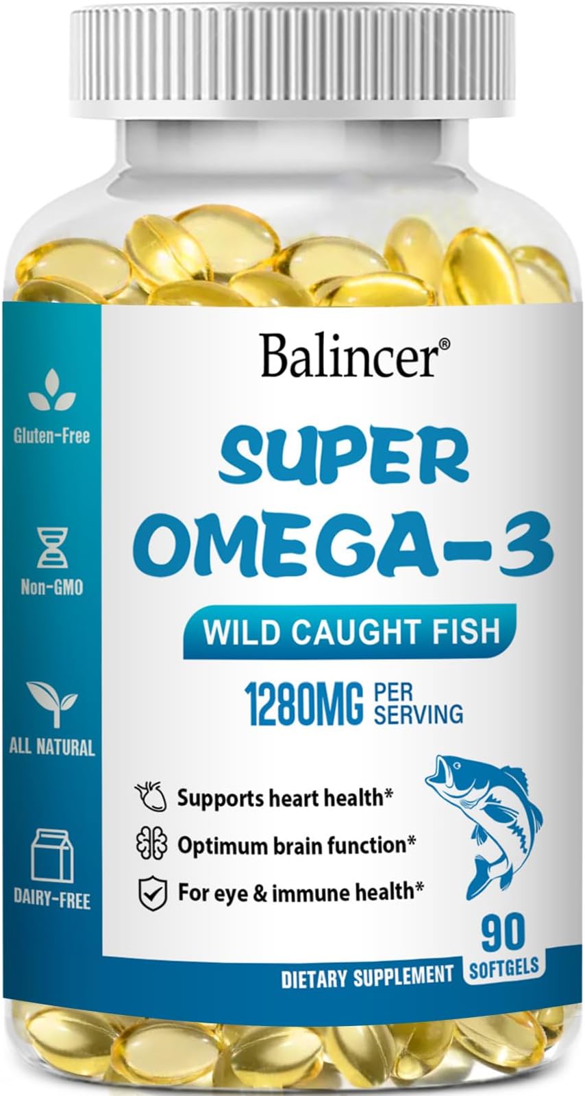 Amazon.com: Omega 3 Fish Oil Supplements, 1280 mg Omega-3 Fatty Acids ...