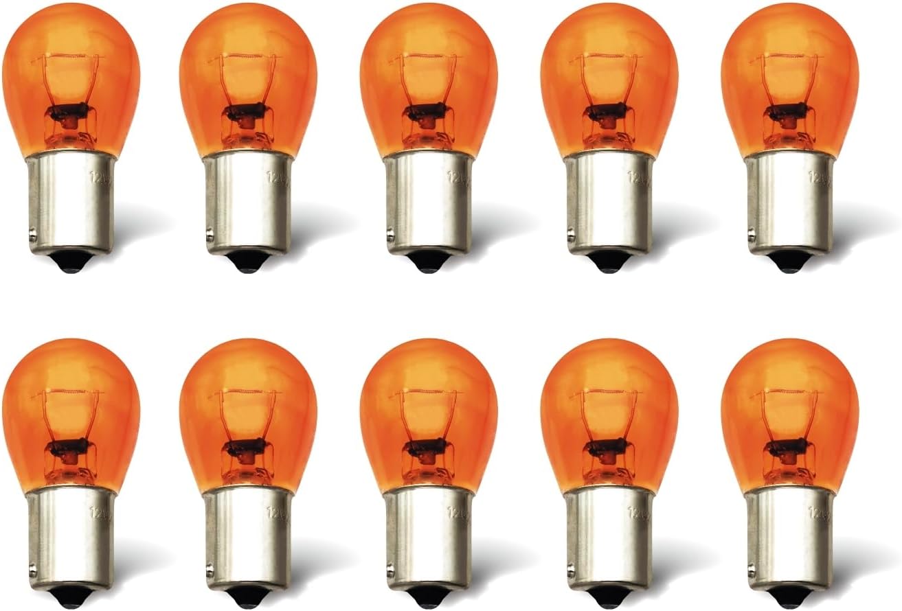 Amazon.com: Rafeal Auto 1156 Amber Light Bulb 10 Pack,S25 Automotive ...