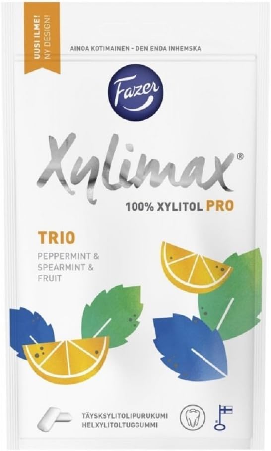 Fazer Xylimax Trio Pro - Peppermint - Spearmint - Fruit - 100% Xylitol ...