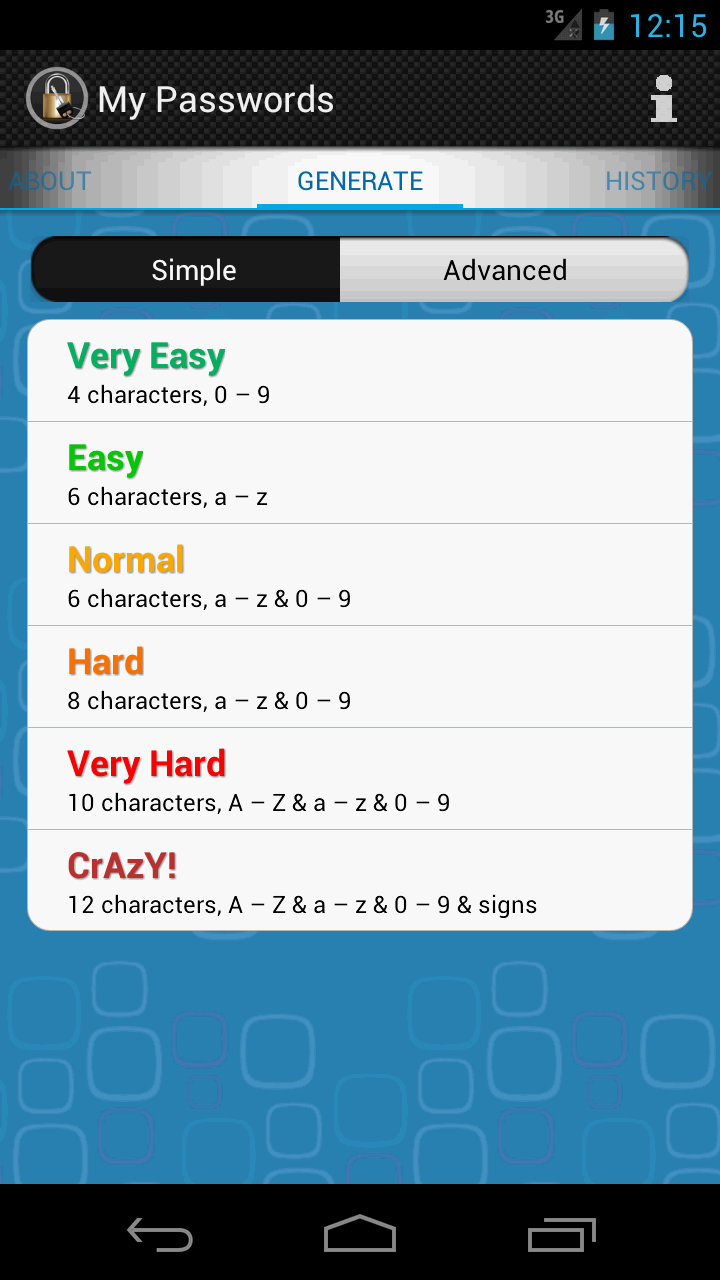 My Passwords Generator - App on Amazon Appstore