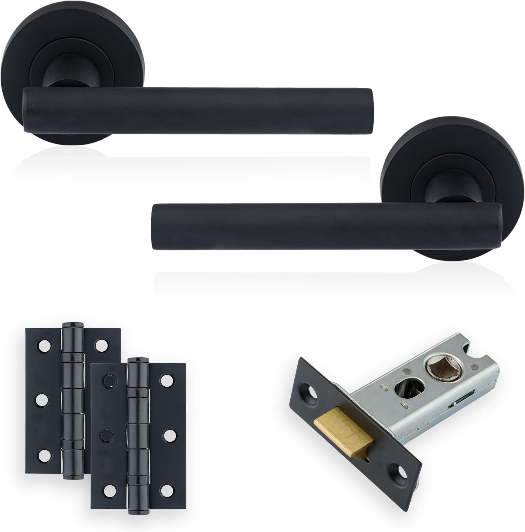 Golden Grace 6 Pair of Leon Design Door Handle On Round Rose Latch Door ...