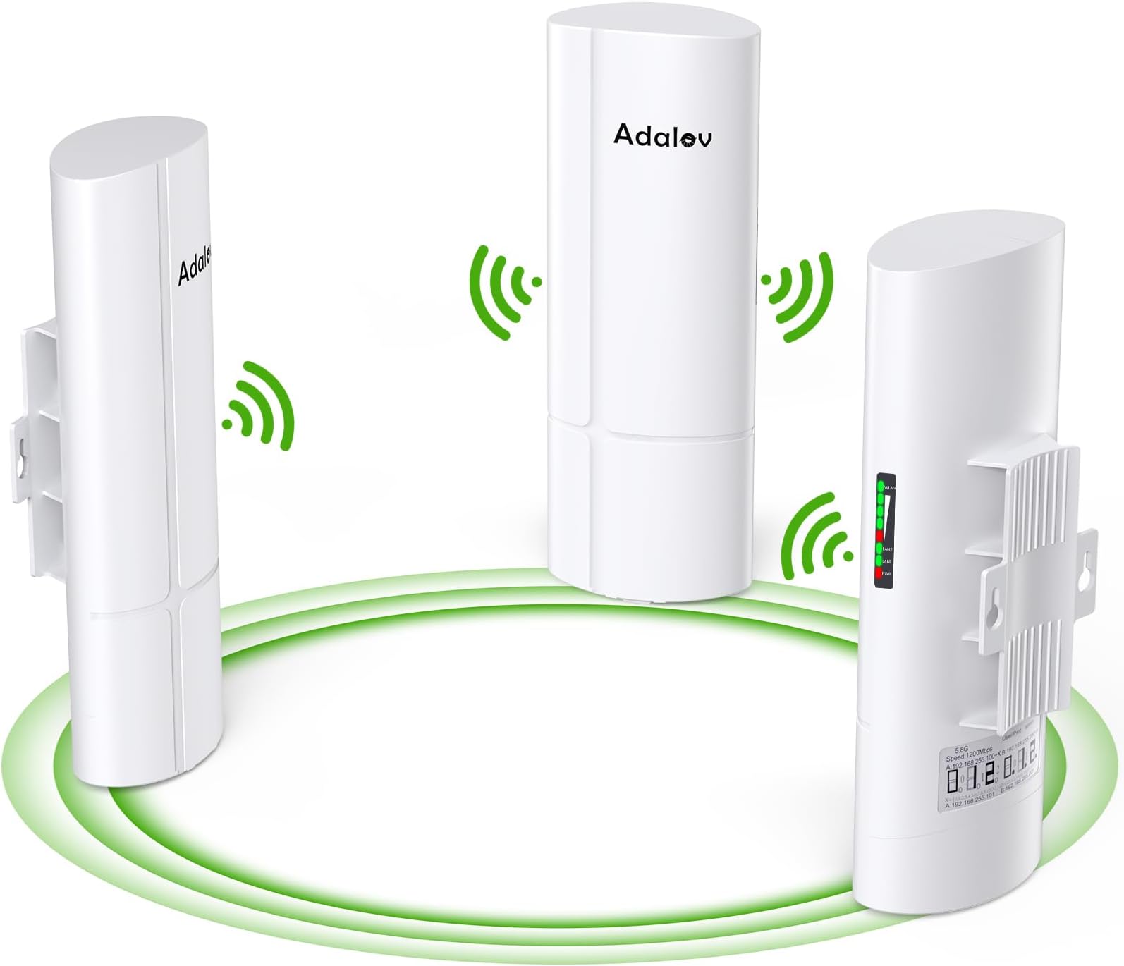 Lot de 3 ponts WiFi à 2 points Gigabit sans fil d'extérieur pour extension de réseau, longue ...