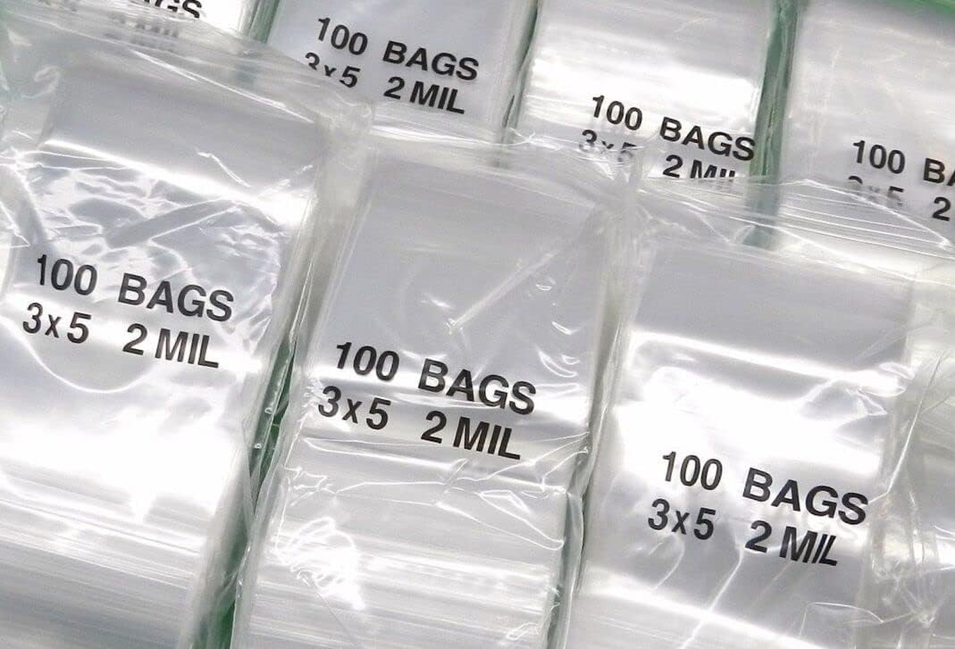 Amazon.com: 3x5 Zip Seal Lock Bags 2 Mil Clear 5000 Reclosable Zip Seal ...