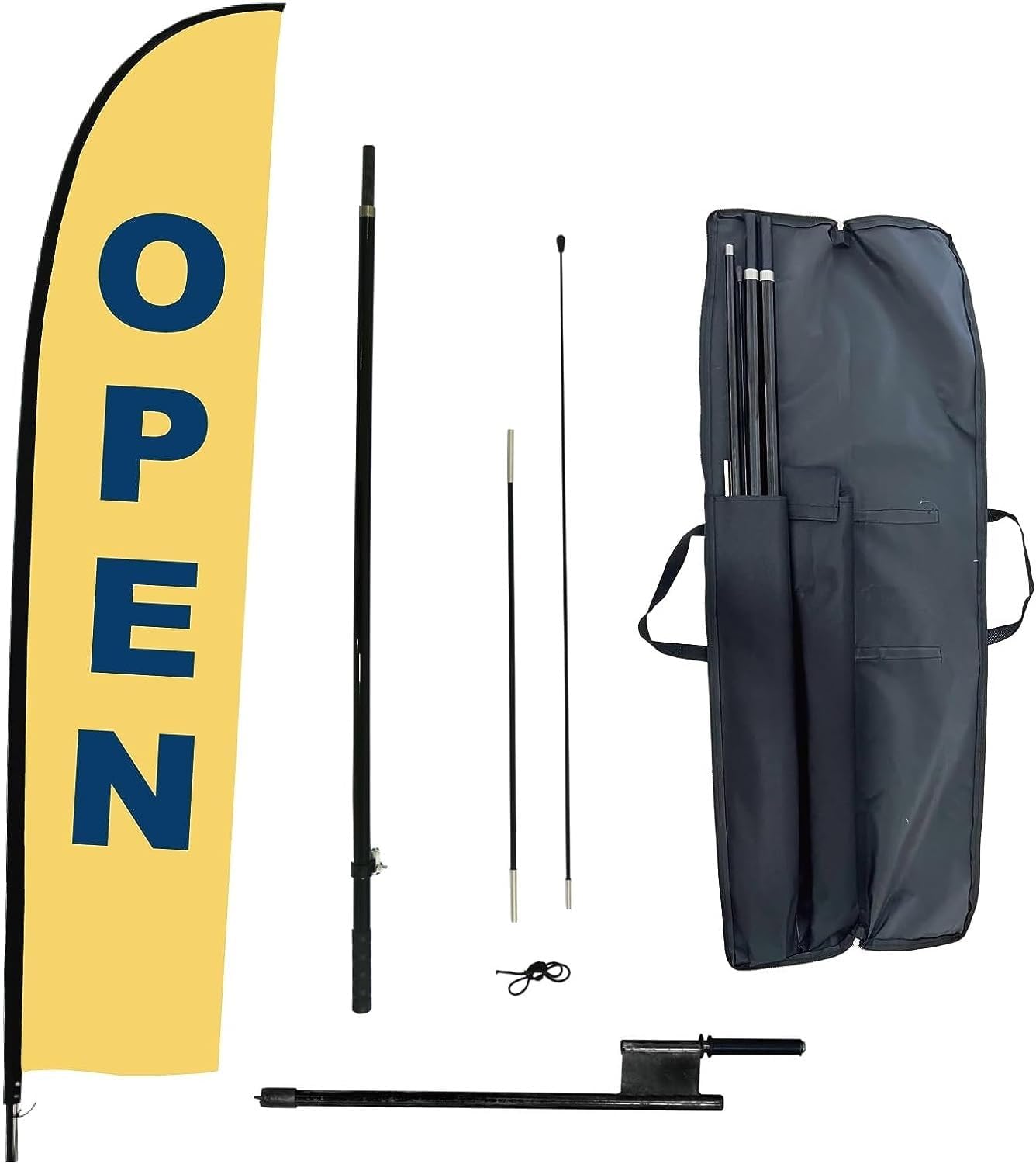 Amazon.com : Displayfactory Windless Teardrop Flag All Fiberglass ...