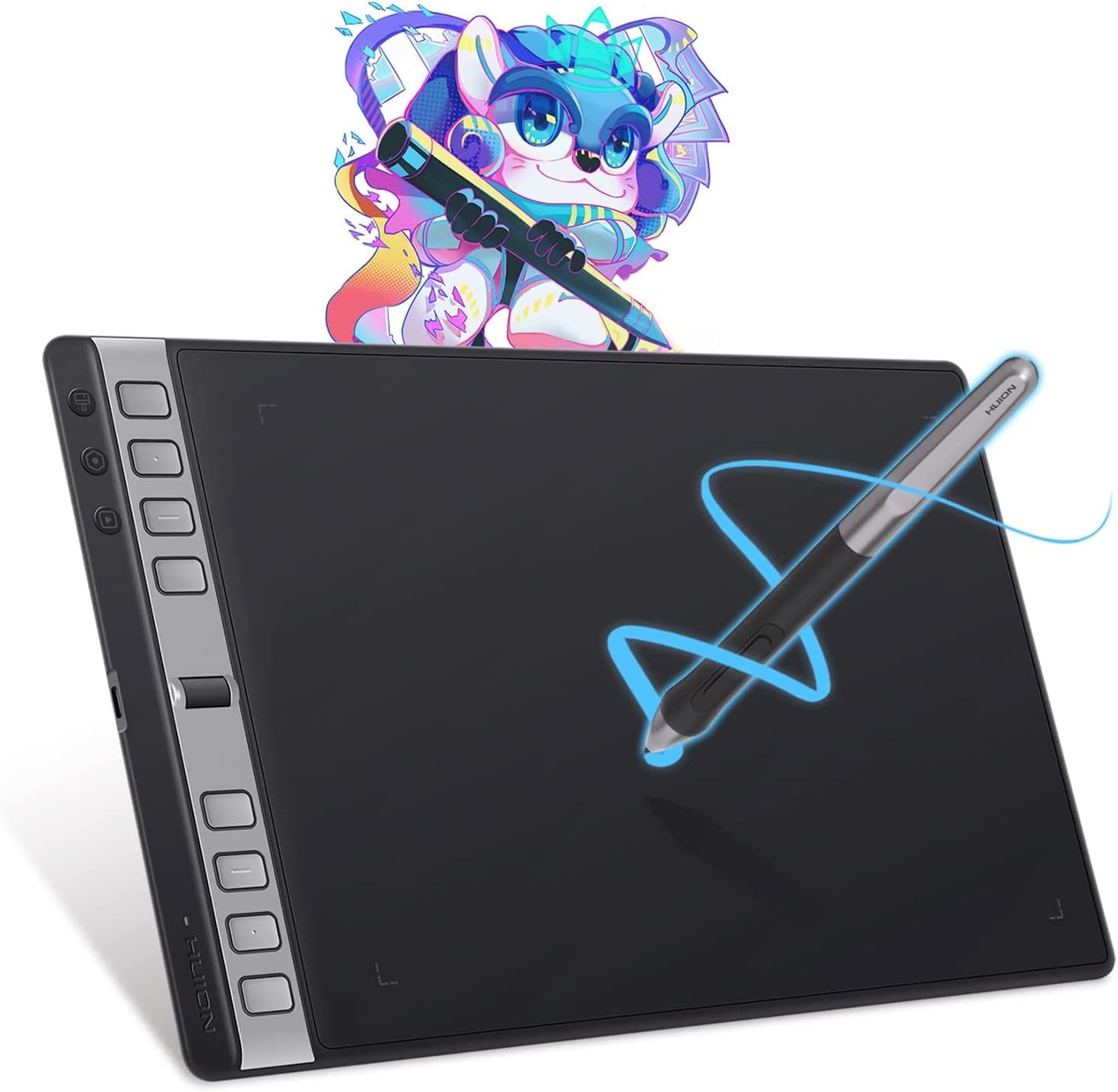 HUION Inspiroy 2 L H1061P Graphics Tablet w/ 3 Group Keys + Scroller ...