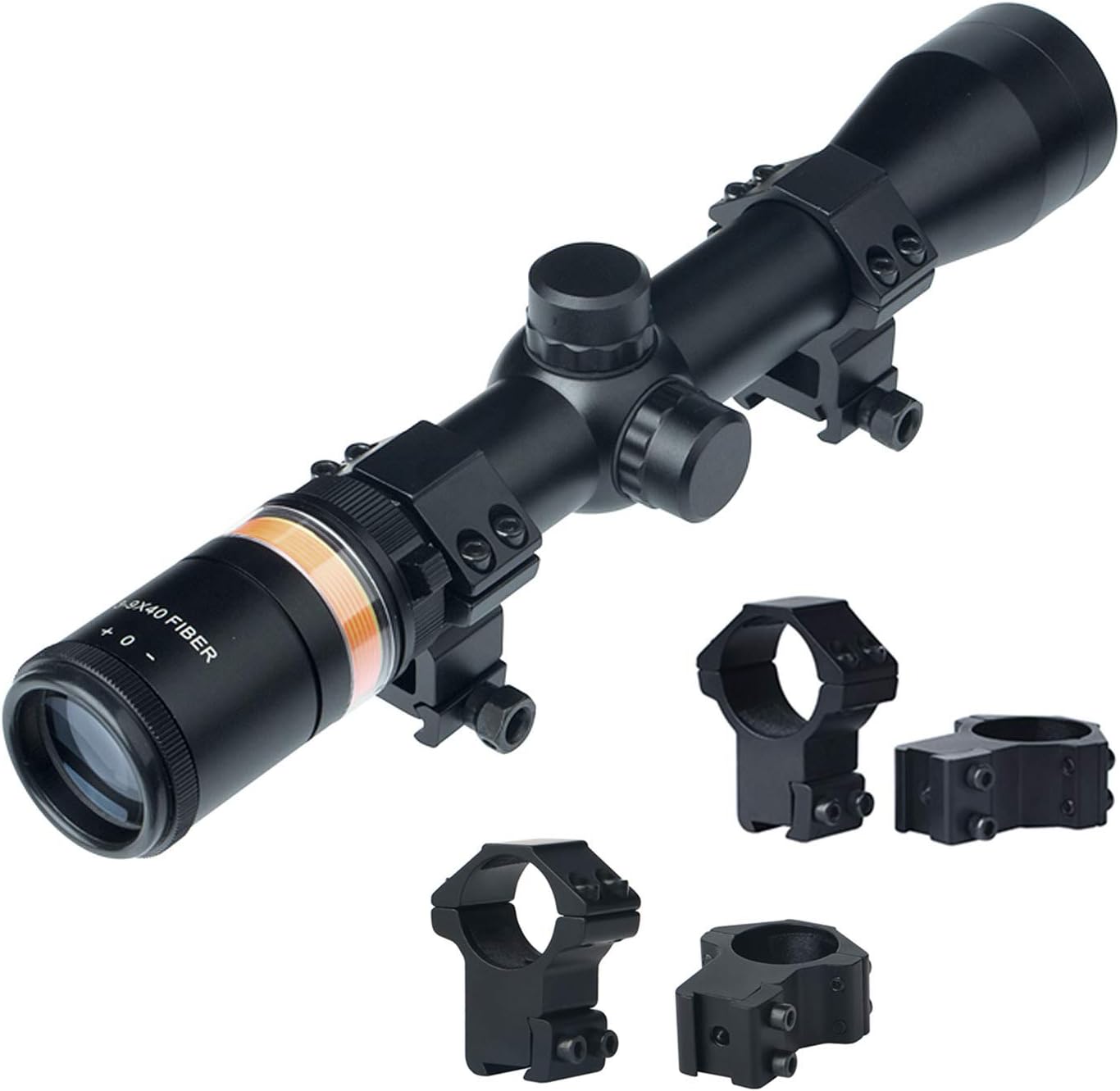 FOCUHUNTER Rifle Scope 3-9X40mm Tactical Sniper Scope Real Fiber Optic ...