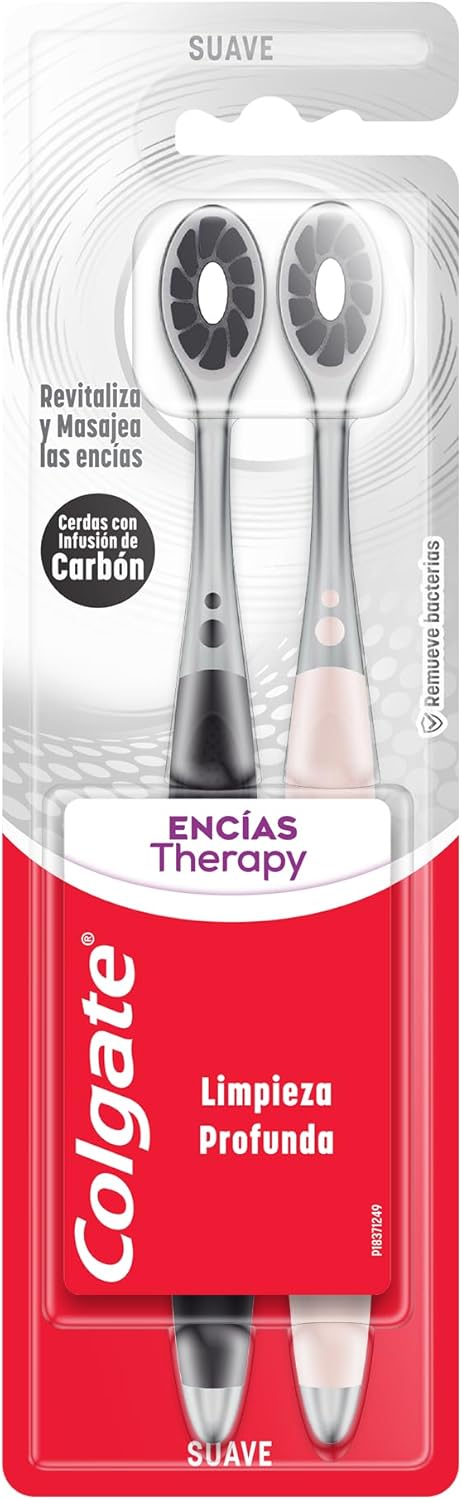 Colgate Cepillo Dental Encías Therapy Carbón 2 packs. Brinda una ...